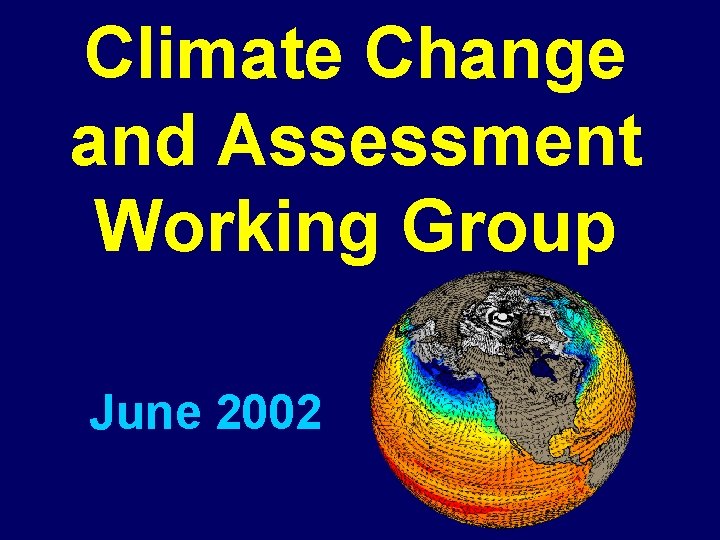 Climate Change and Assessment Working Group June 2002