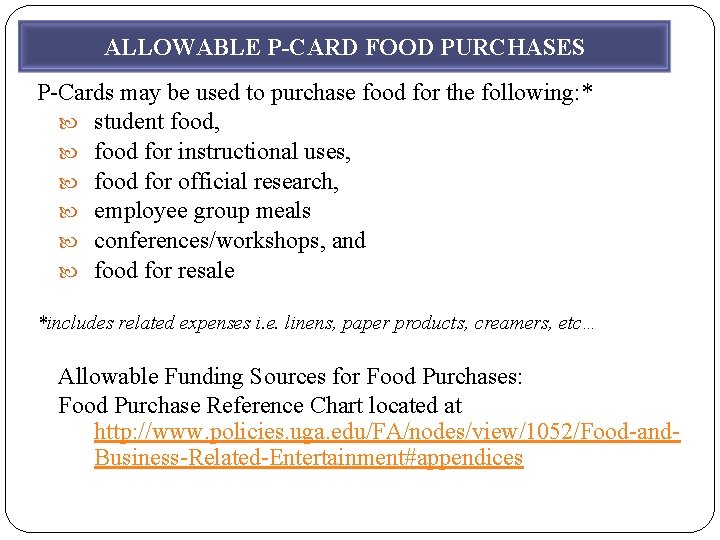 Purchasing Food Jennifer Collins Elena Williams October 16