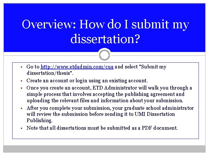 Electronic ThesesDissertation ETD Submission What is an ETD