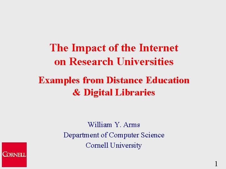 The Impact of the Internet on Research Universities