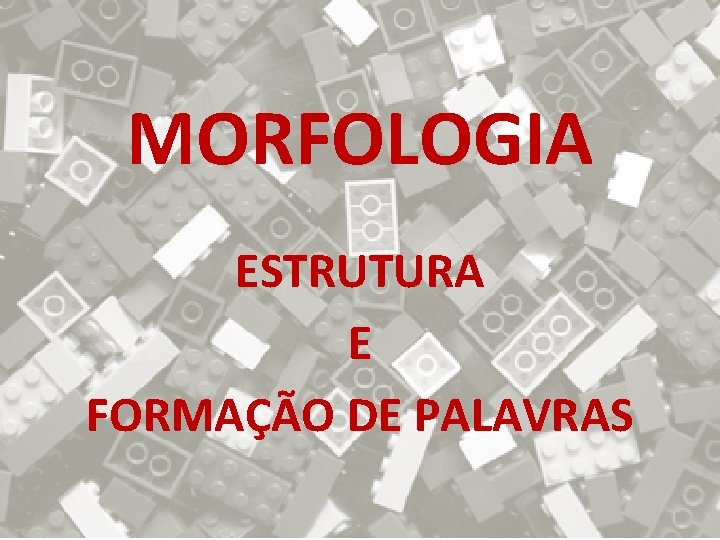 MORFOLOGIA MORFOLOGIA ESTRUTURA E FORMAO DE PALAVRAS MORFOLOGIA