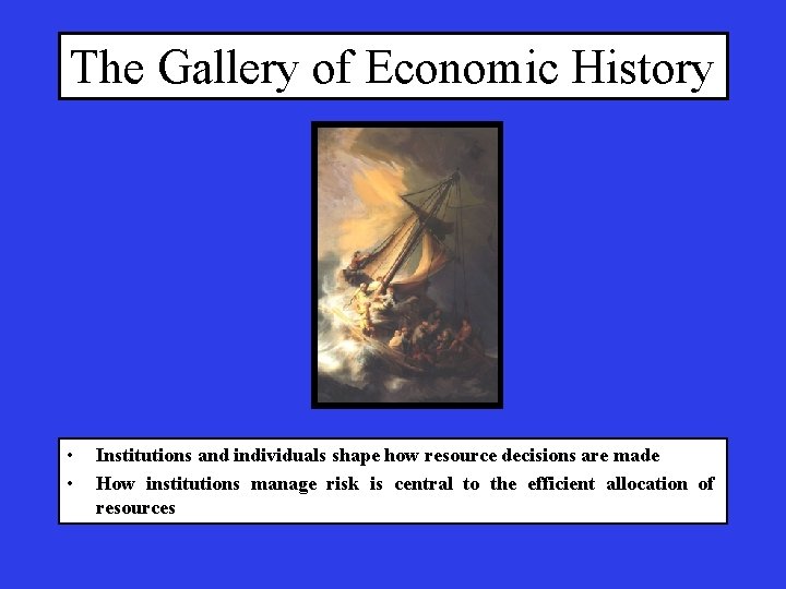 The Gallery of Economic History Institutions and individuals