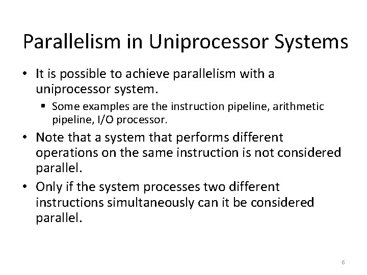 AN INTRODUCTION ON PARALLEL PROCESSING 1 Topics Covered
