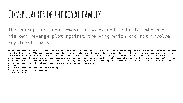 Hamlet Corruption and Disorder By Julieta Marquez Karla