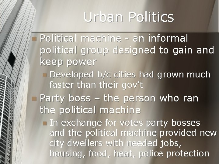 Urbanization Chapter 15 Section 2 A New Urban