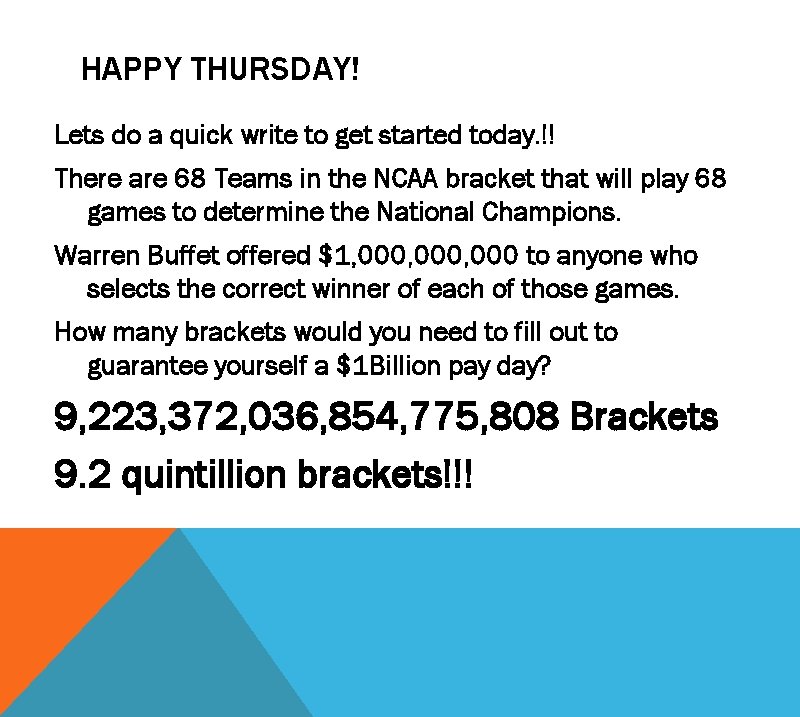 HAPPY THURSDAY Lets do a quick write to