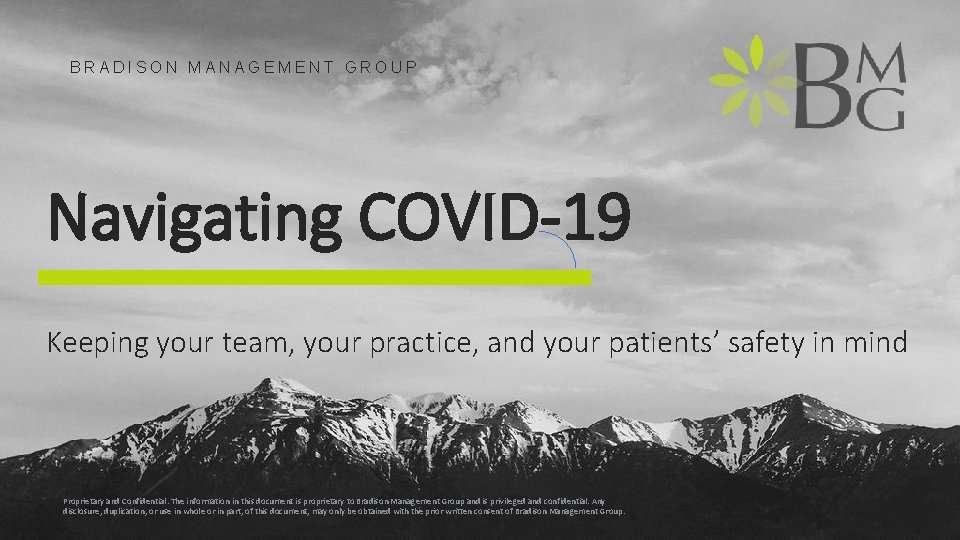 BRADISON MANAGEMENT GROUP Navigating COVID19 Keeping your team
