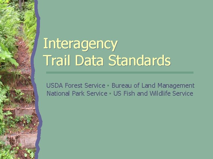 Interagency Trail Data Standards USDA Forest Service Bureau