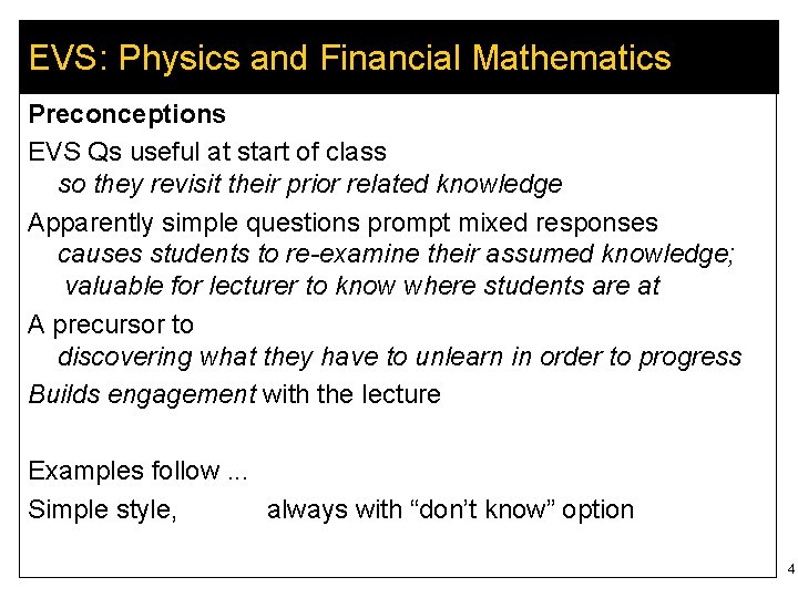 Two steps forward one step back an EVS