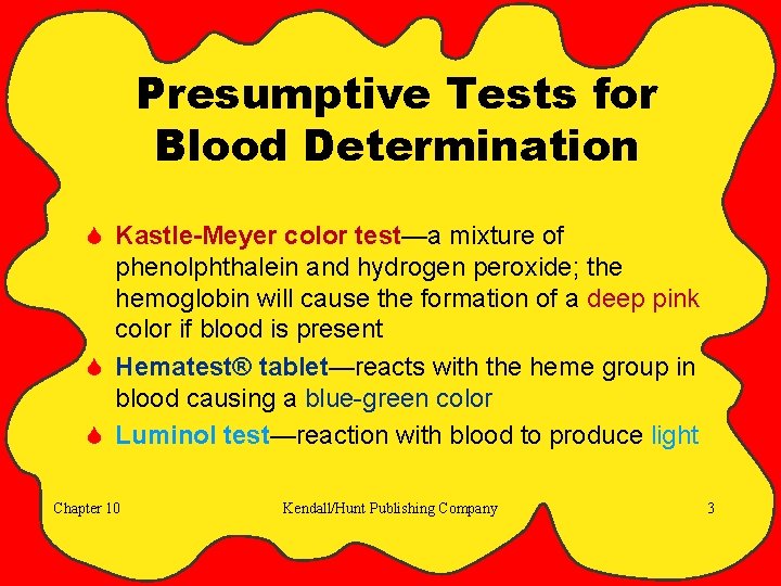 Blood Spatter Analysis Chapter 10 KendallHunt Publishing Company