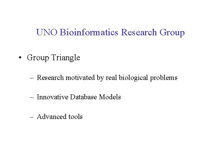 University of Nebraska at Omaha Innovative Database Models