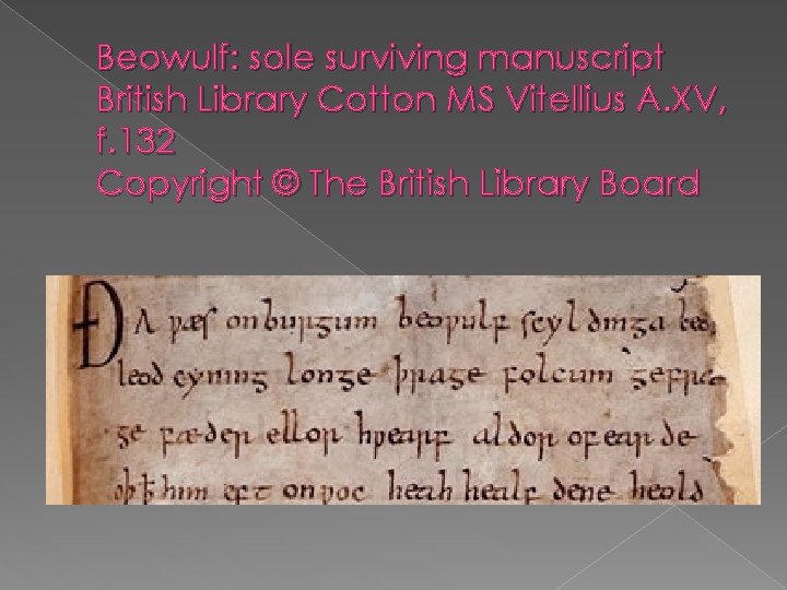 Beowulf Beowulf the conventional title of an Old