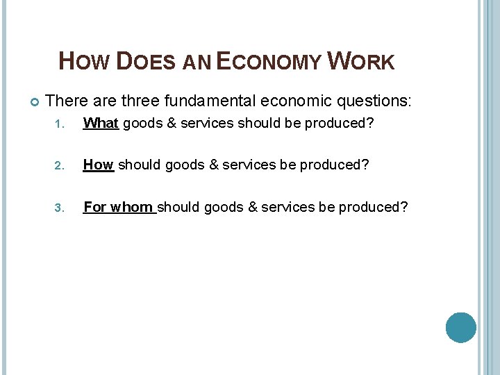 ECONOMICS DAY 2 Introduction to Business Marketing REVIEW