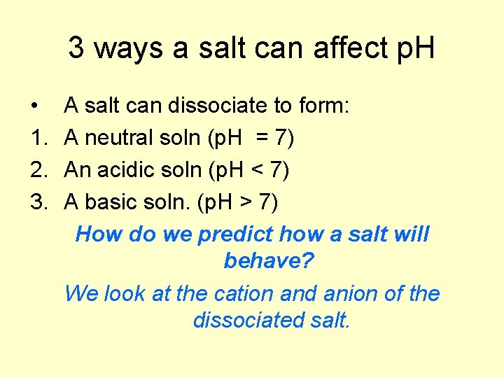 Salts and Buffers Ch 17 4 17 2