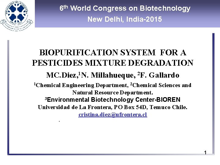 6 th World Congress on Biotechnology New Delhi