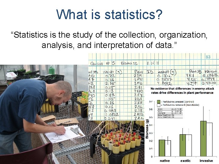 What is statistics Statistics is the study of