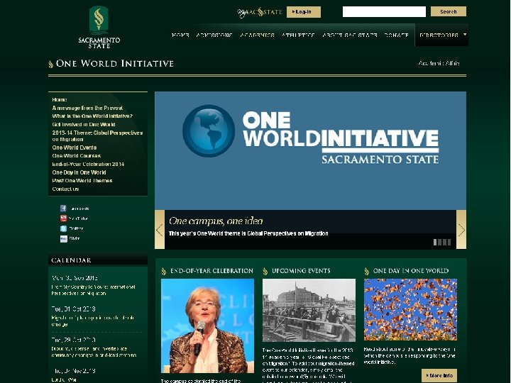 Sacramento States One World Initiative Using themes to