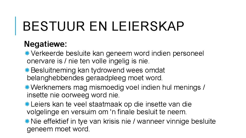 BESTUUR EN LEIERSKAP Kwartaal 2 Onderwerp 5 Vraestel