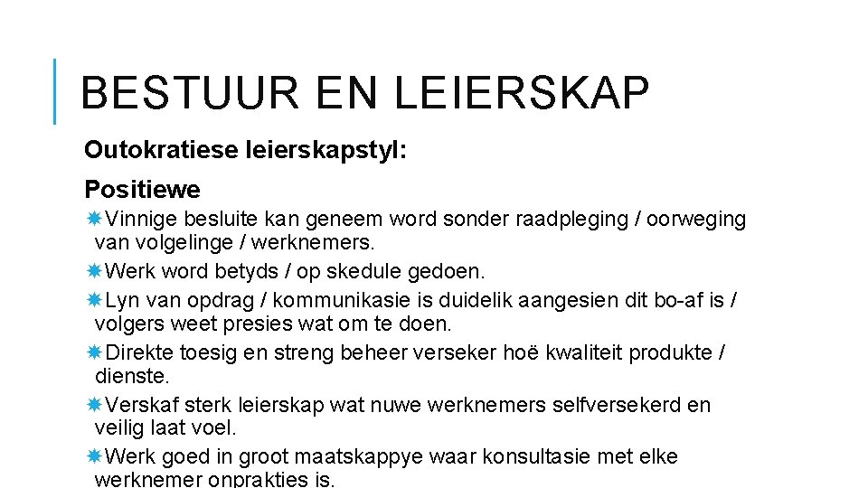 BESTUUR EN LEIERSKAP Kwartaal 2 Onderwerp 5 Vraestel