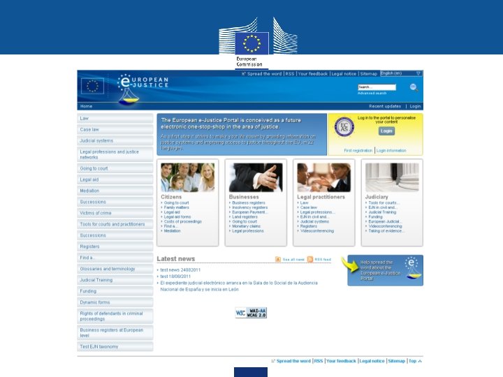 The eJustice Portal and the interconnection of land