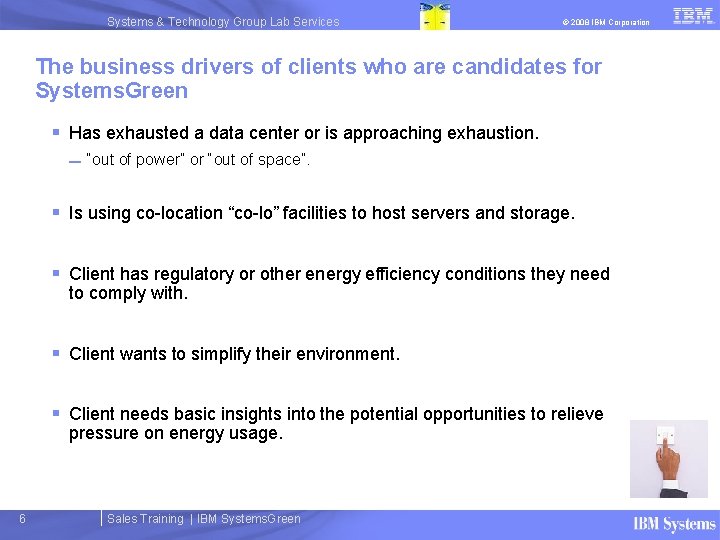 Sales Training IBM Systems Green Energy Efficiency Rapid
