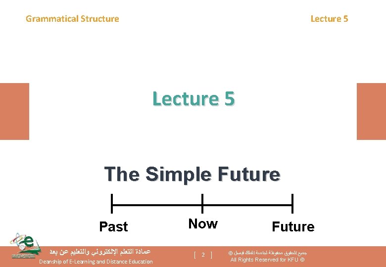 Grammatical Structure Lecture 5 The Simple Future Past