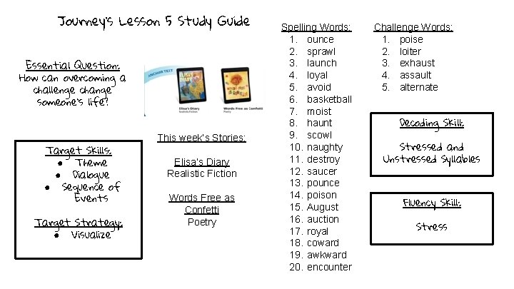 Journeys Lesson 5 Study Guide Essential Question How