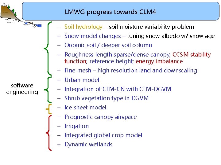LMWG progress towards CLM 4 Goal complete by