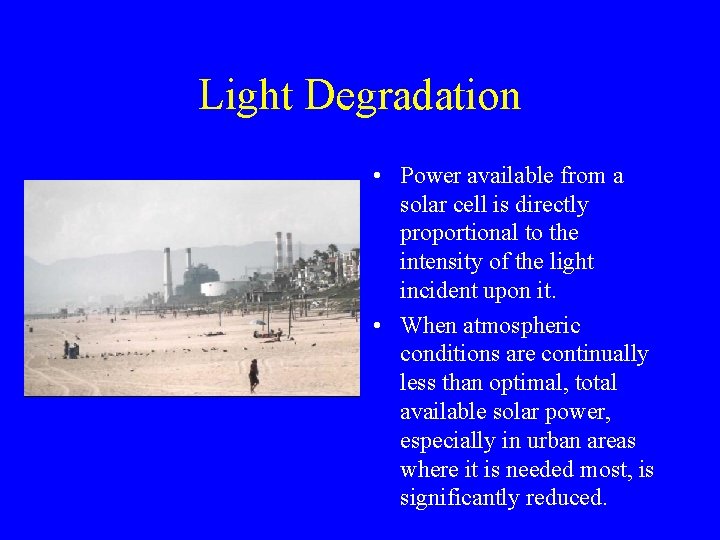 The effects of global pollution on solar power