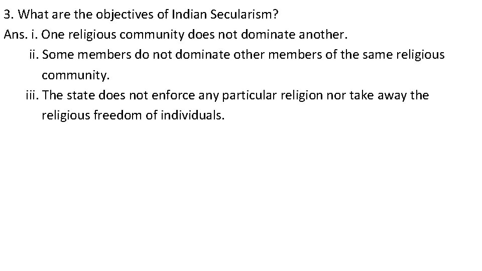 Understanding Secularism Exercises 1 List the different types