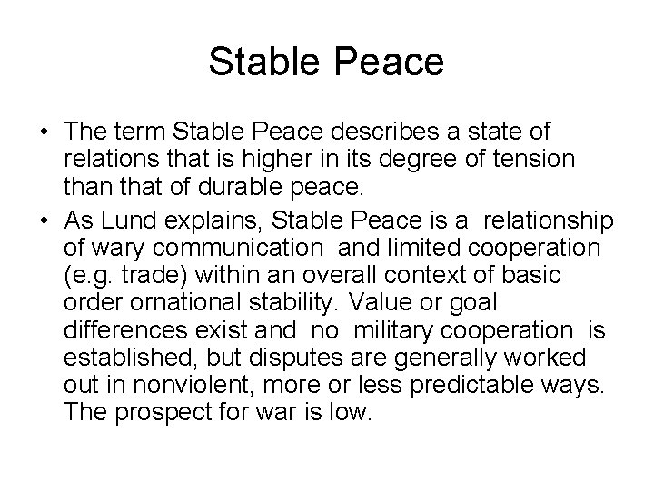 Lunds Curve of Conflict Remember the Stages of
