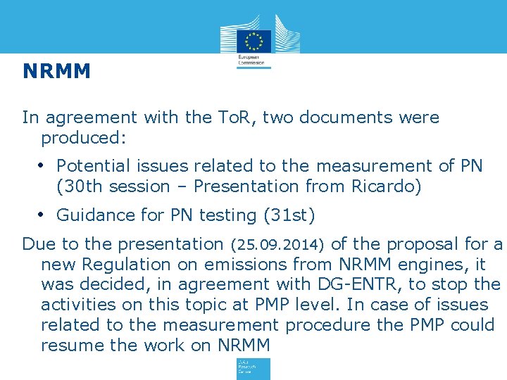 PMP INFORMAL GROUP EXHAUST PARTICLE EMISSIONS PROGRESS REPORT