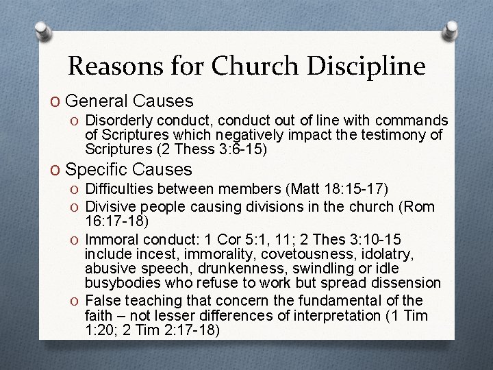 Church Discipline The difficult means of spiritual maturity