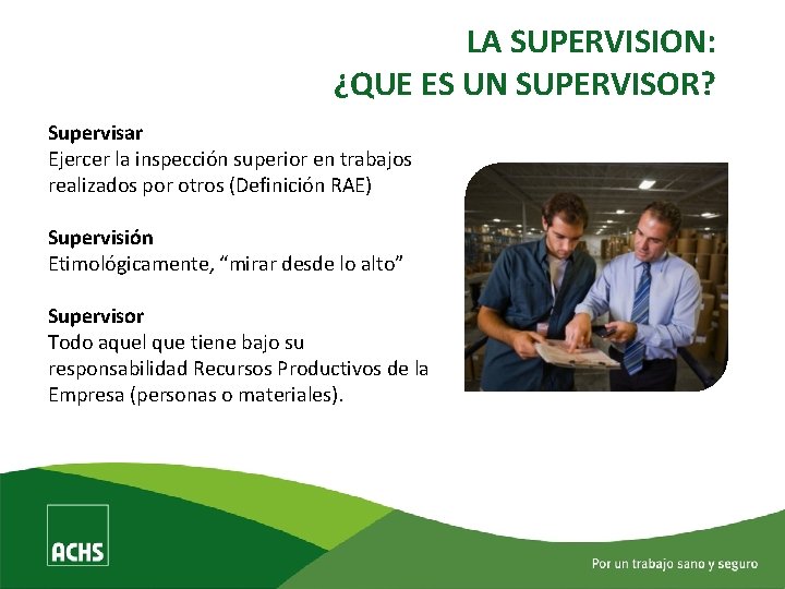 Prevencin de Riesgos Para Lnea de Supervisin OBJETIVOS
