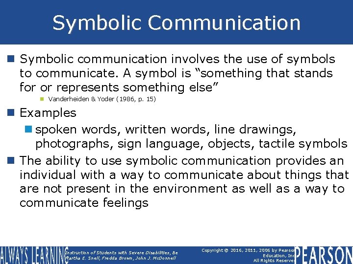 Instruction of Students with Severe Disabilities Eighth Edition