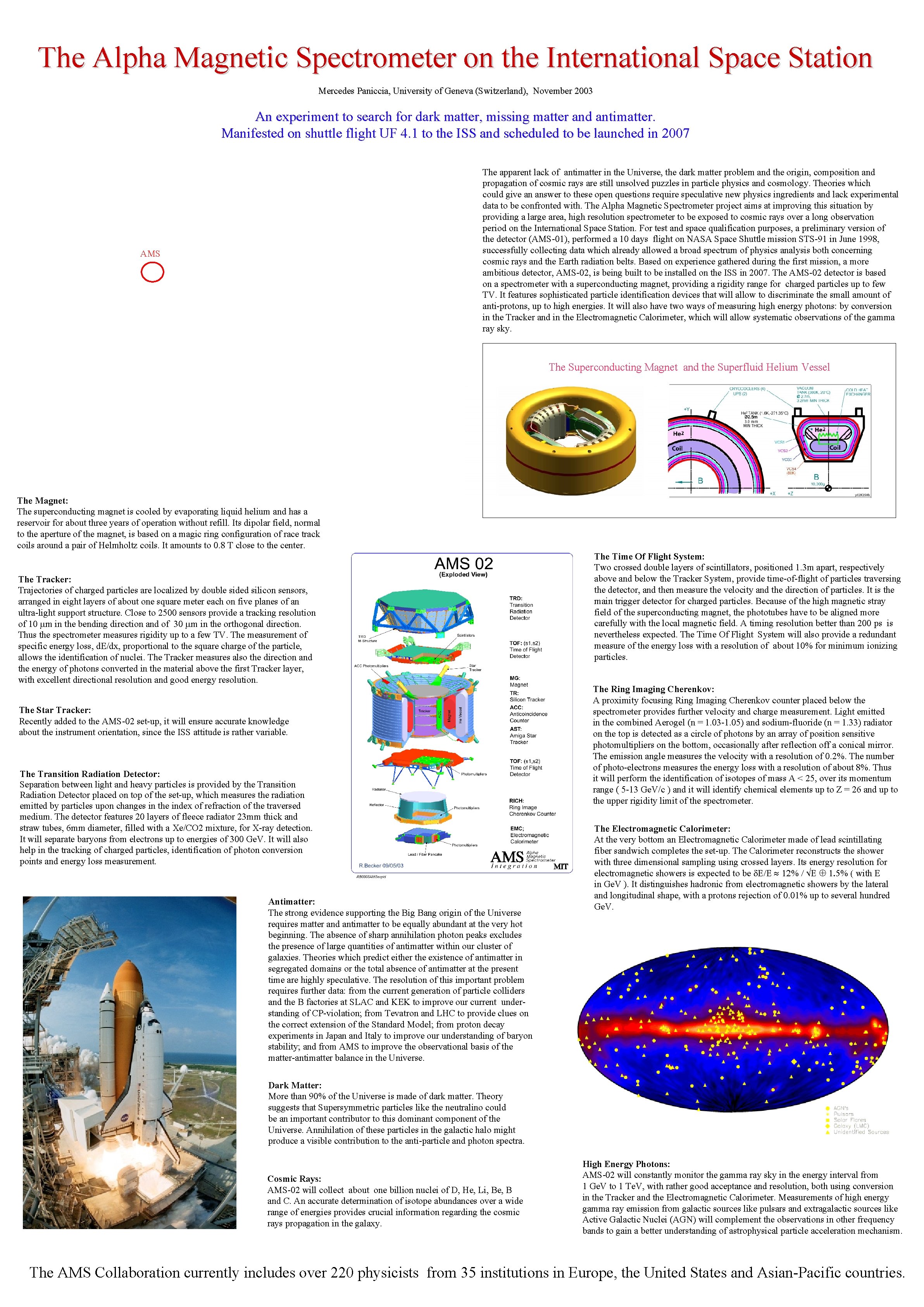 The Alpha Magnetic Spectrometer on the International Space