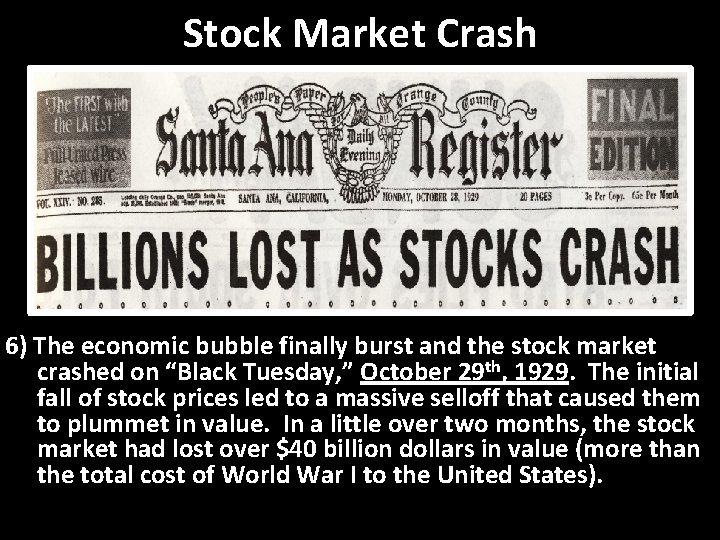 WWI and OverProduction 1 The First World War