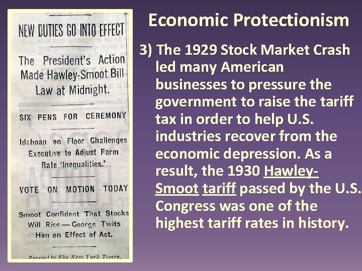 WWI and OverProduction 1 The First World War