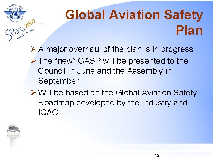 Performance aspects of the Global Aviation Safety Plan