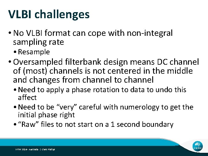 VLBI Developments in Australia Chris Phillips LBA Lead