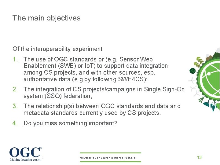 Launch Workshop Co P 3 Interoperability and standards