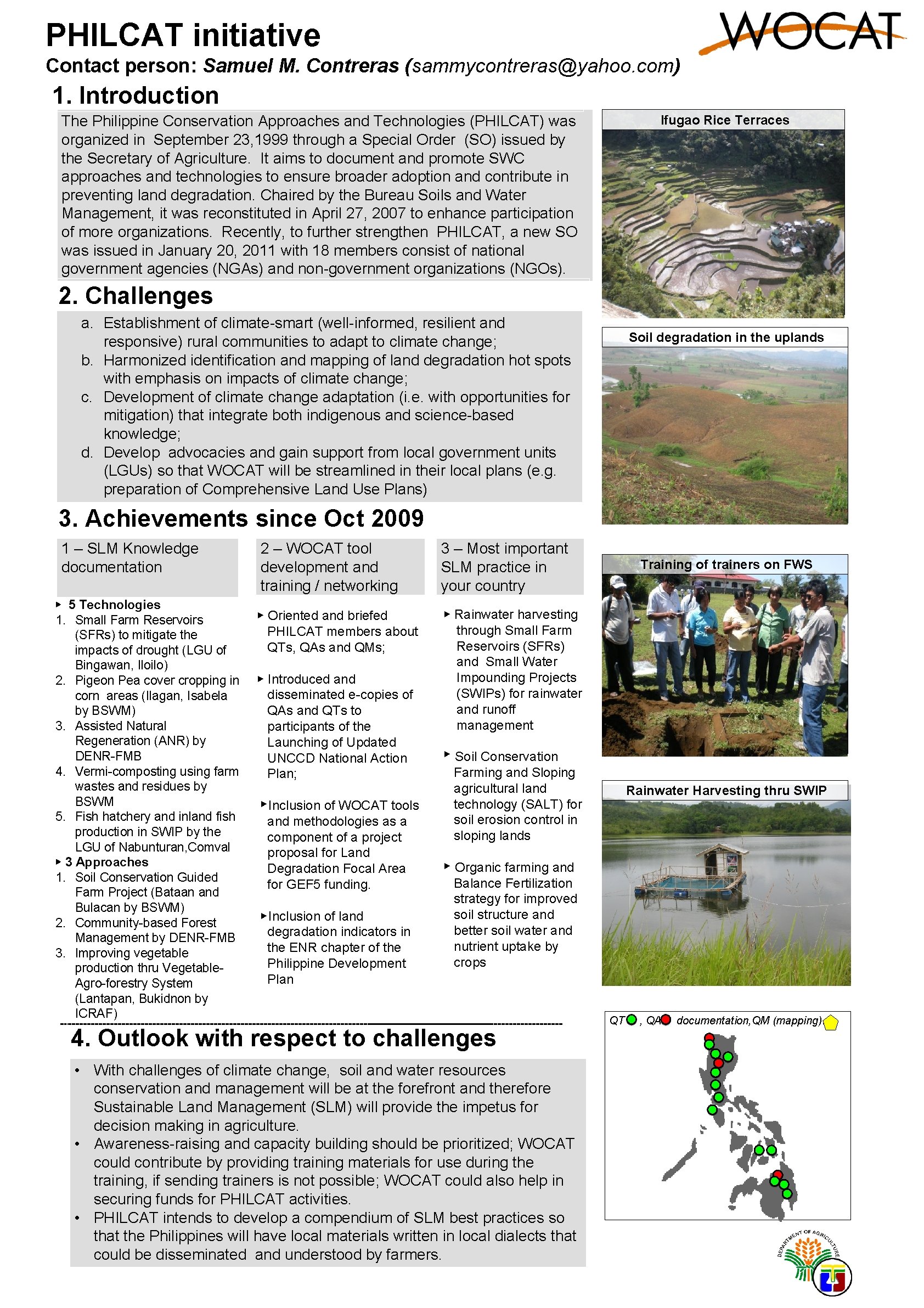 PHILCAT initiative Contact person Samuel M Contreras sammycontrerasyahoo