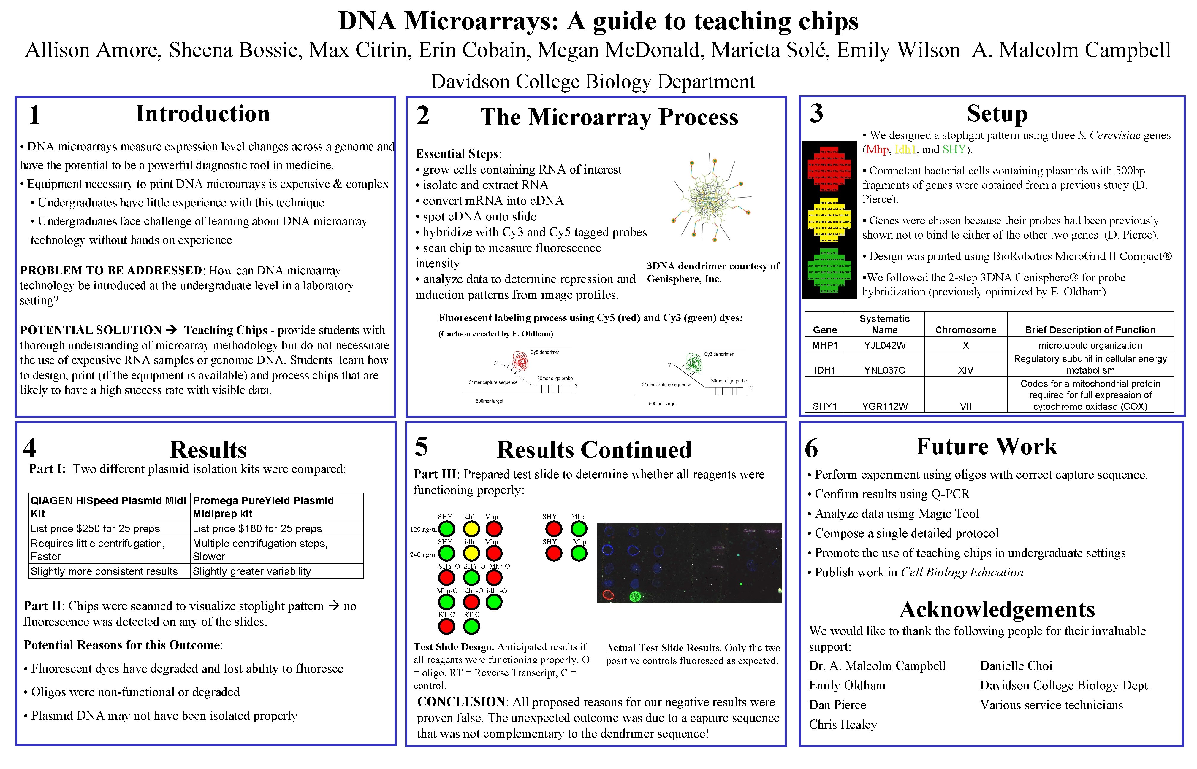DNA Microarrays A guide to teaching chips Allison