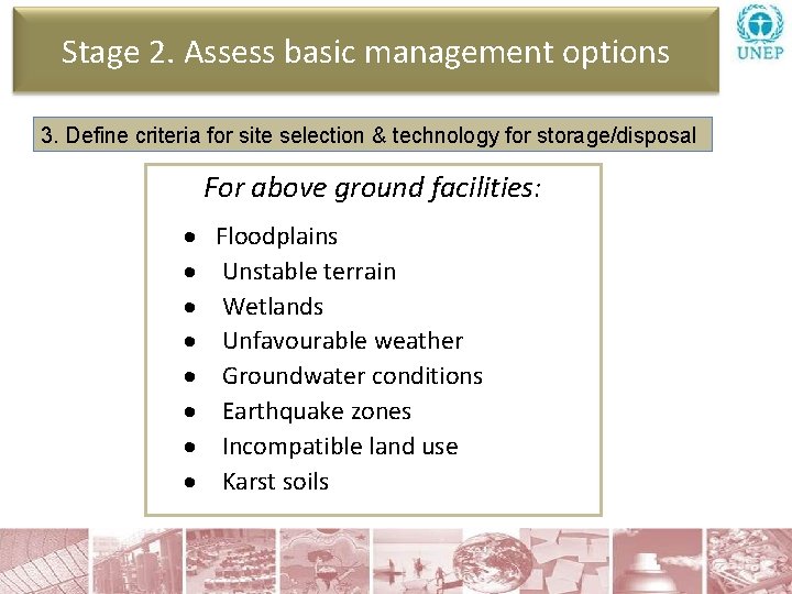 Decision making process basic options assessment Mercury Storage