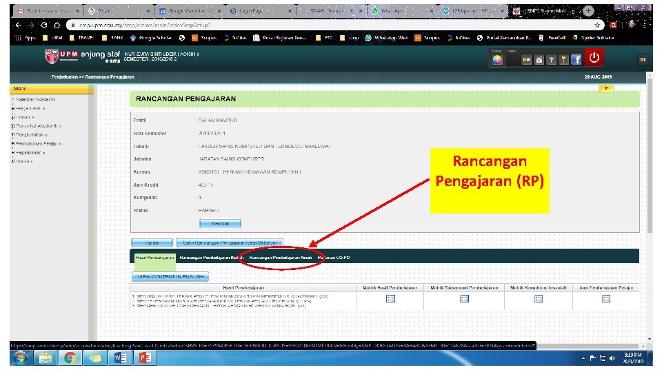 Rancangan Pengajaran Sistem Maklumat Pelajar eSMP smp upm