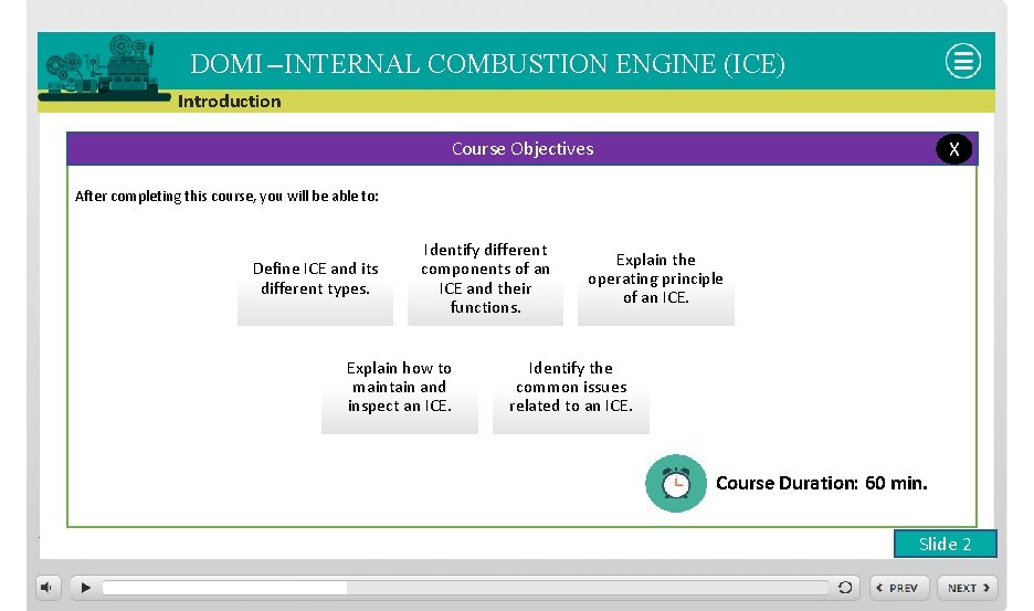 DOMI INTERNAL COMBUSTION ENGINE ICE Purpose of this