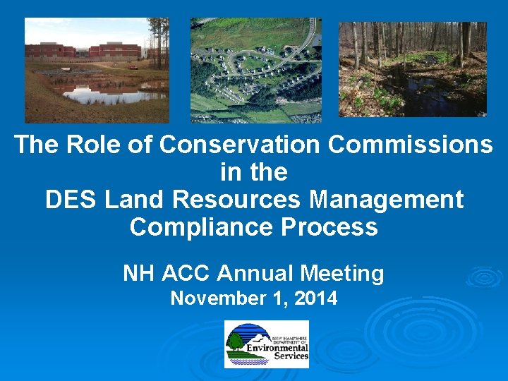 The Role of Conservation Commissions in the DES