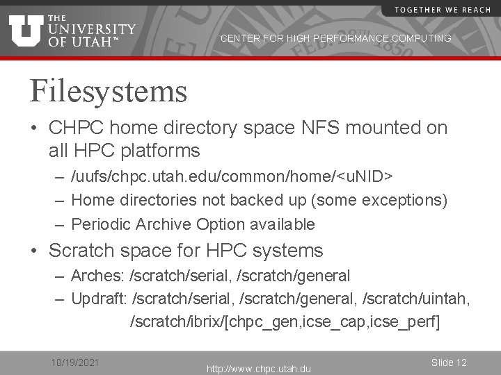 CENTER FOR HIGH PERFORMANCE COMPUTING Overview of CHPC
