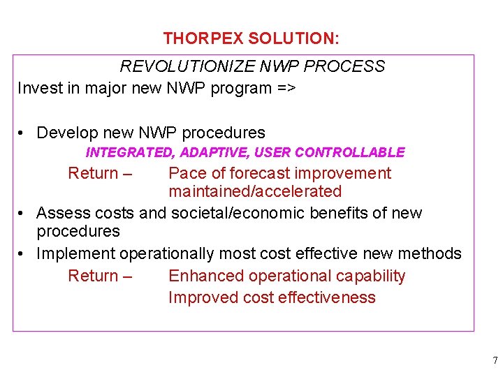 THORPEX A GLOBAL ATMOSPHERIC RESEARCH PROGRAM NOAA LONGTERM