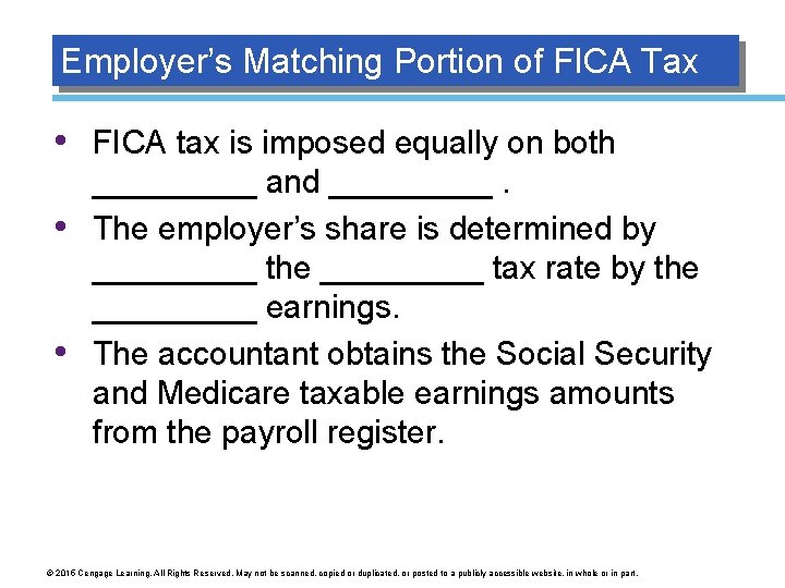 Chapter 8 EMPLOYER TAXES PAYMENTS AND REPORTS 2015